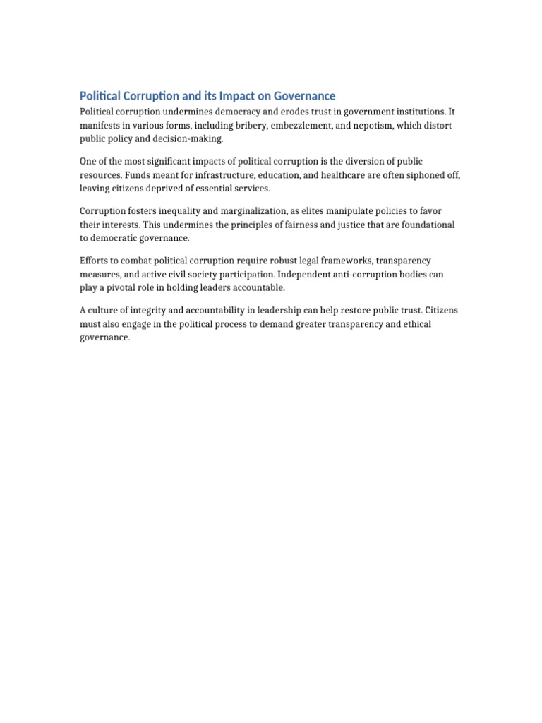 Fighting Political Corruption | PDF