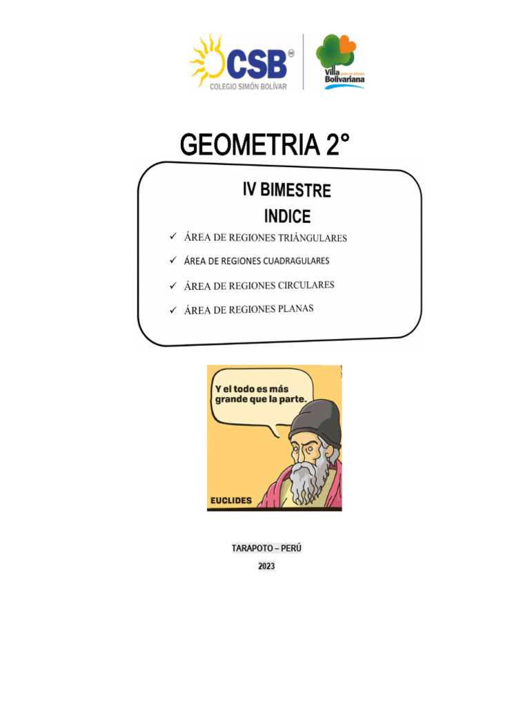 GEOM 2o Sec IV 2023 - Área de Regiones Circulares | PDF | Triángulo | Tetraedro