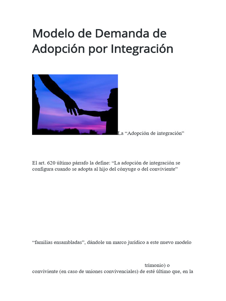 Promueve Demanda de Adopcion Por Integracion | PDF | Adopción | Familia