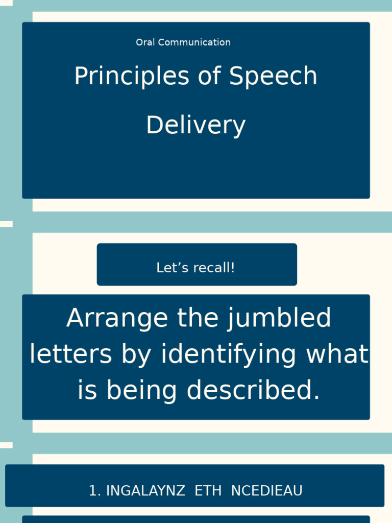 Principles of Speech Delivery | PDF