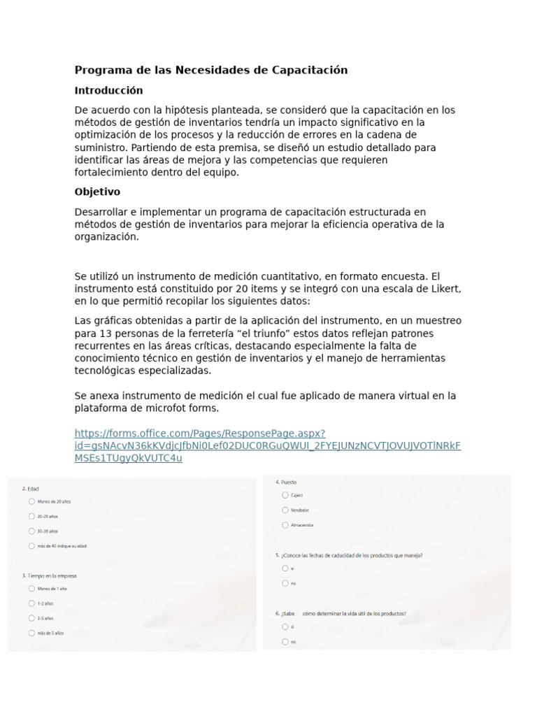 Programa de Las Necesidades de Capacitación | PDF | Metodología de ...