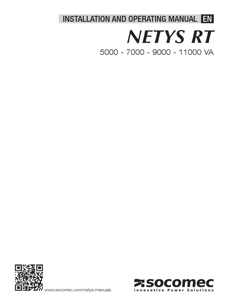 Netys Rt3 5 7-9-11kva Installation and Operating Manual 2022-12-551570c ...