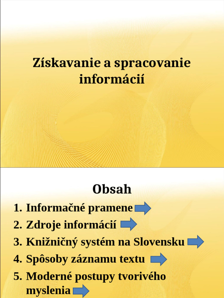 Získavanie A Spracovanie Informácií | PDF