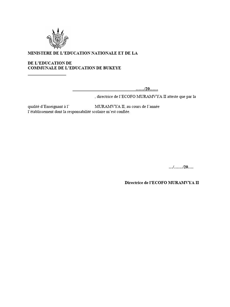 Attestation de service enseignant 2006-2007 | PDF
