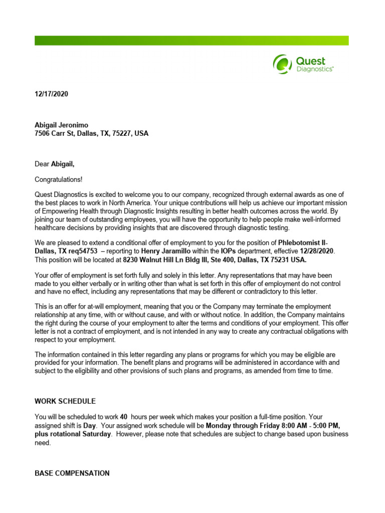 20201217offer Letter - 2 | PDF | Employment | Private Law