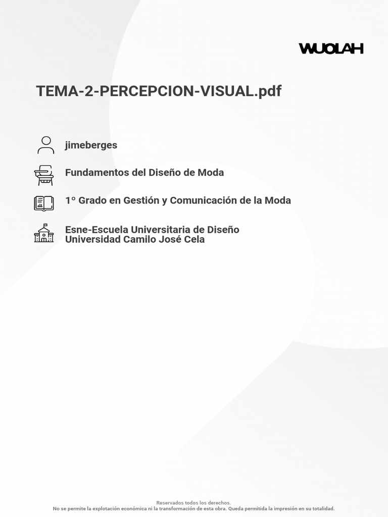 Wuolah Premium TEMA 2 PERCEPCION VISUAL | PDF | Percepción | Percepción visual