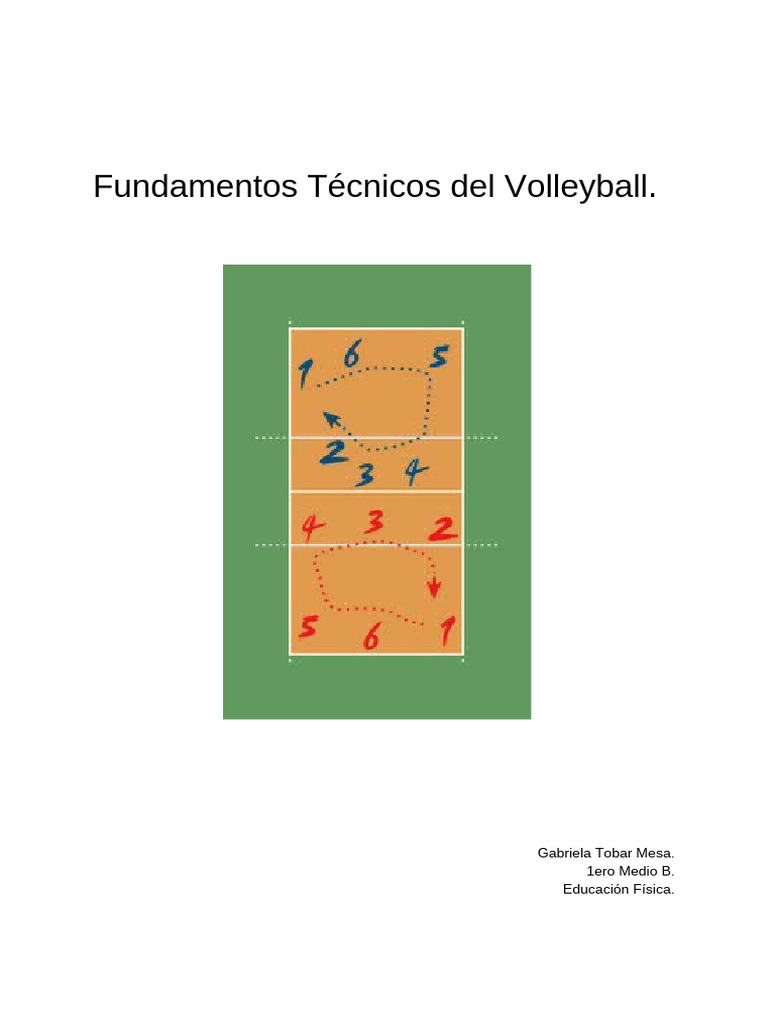 Fundamentos Técnicos Del Vóley | PDF | Vóleibol