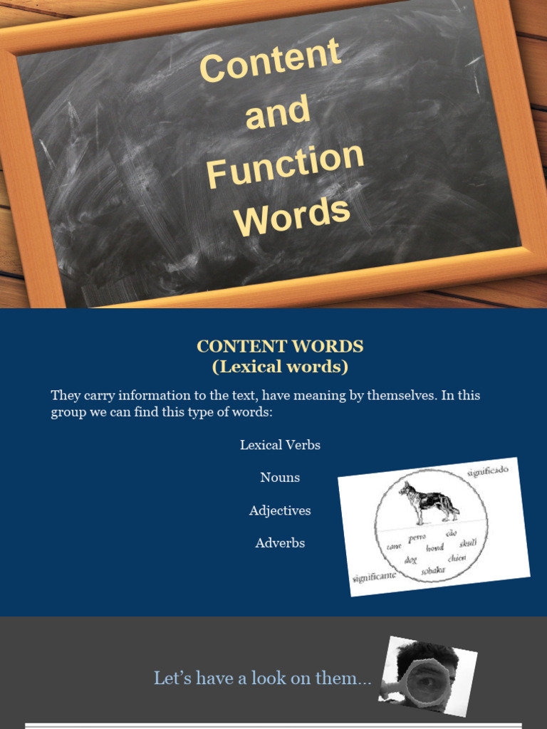 Content and Function Words | PDF