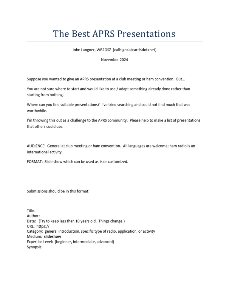 The Best APRS Presentations | PDF | Computer Science | Computing