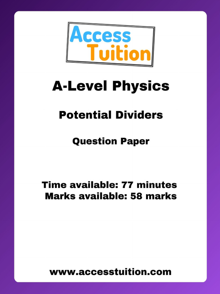 Potential Dividers QP | PDF | Voltage | Electrical Resistance And ...