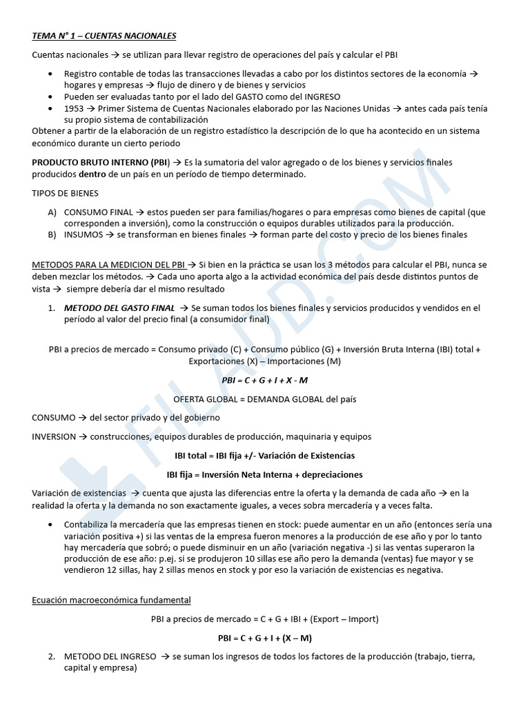 Resumen Macro Primer Parcial | PDF | Producto Interno Bruto | Inversiones