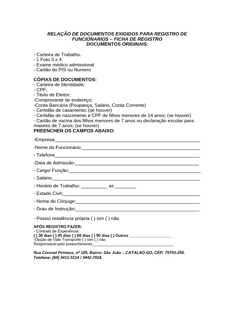 Documentos para Registro | PDF