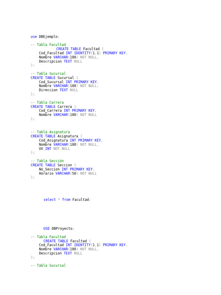 Creación y Gestión de Tablas SQL | PDF | Bases de datos | Gestión de datos