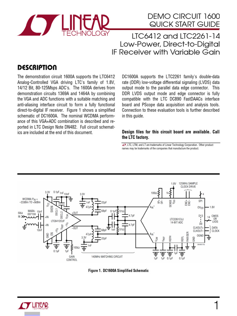 dc1600a (1) | PDF | Analog To Digital Converter | Amplifier