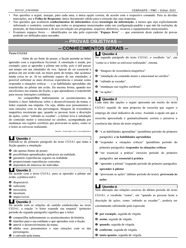 cespe-cebraspe-2024-prefeitura-de-camacari-ba-nutricionista-prova | PDF ...