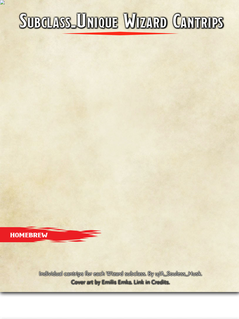 Subclass-Unique Wizard Cantirps - GM Binder | PDF | Gary Gygax Games ...