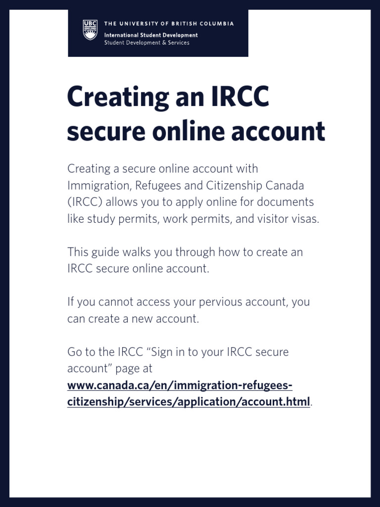 Study Permit Creating Ircc Account | PDF | Government And Personhood ...