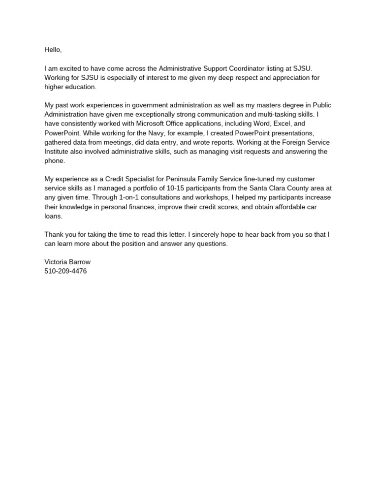 CSU Cover Letter | PDF