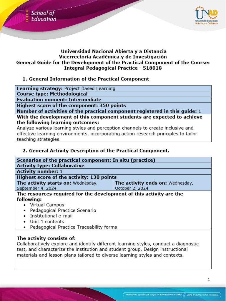 Guide For The Development of The Practical Component - Unit 1 Phase 2 - Practical Component ...