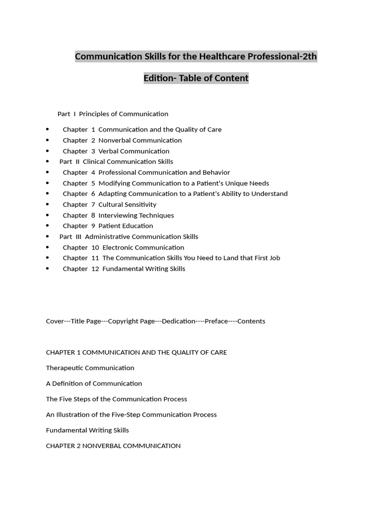 Communication Skills For The Healthcare Professional-2th Edition ...