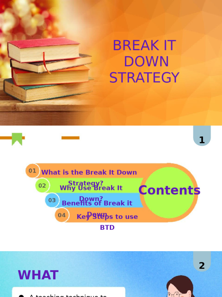 Break It Down Strategy Guide | PDF | Memory | Learning