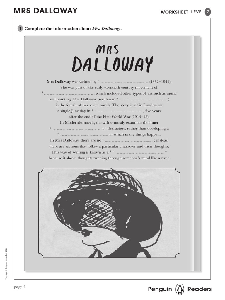 PR MrsDalloway Worksheet2 | PDF | Mrs Dalloway