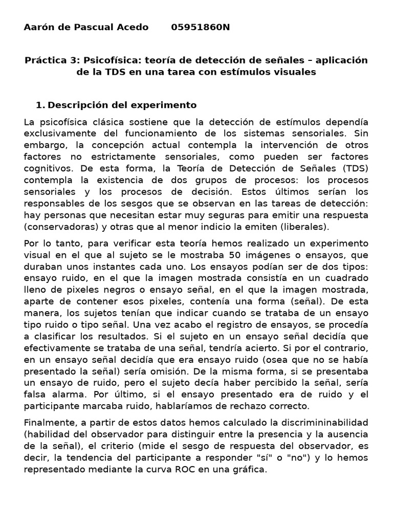 Práctica3_AarónDePascualAcedo | PDF | Conceptos psicologicos | Neurociencia