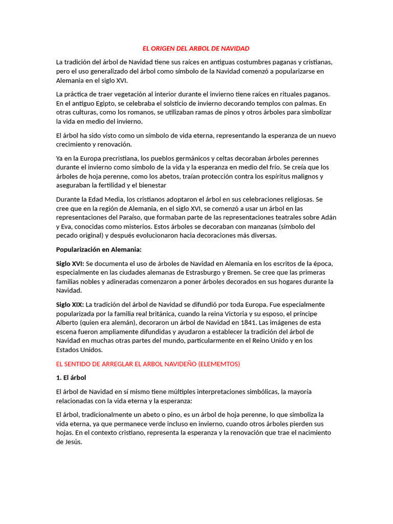 Historia y significado del árbol de Navidad | PDF | Árbol de Navidad ...