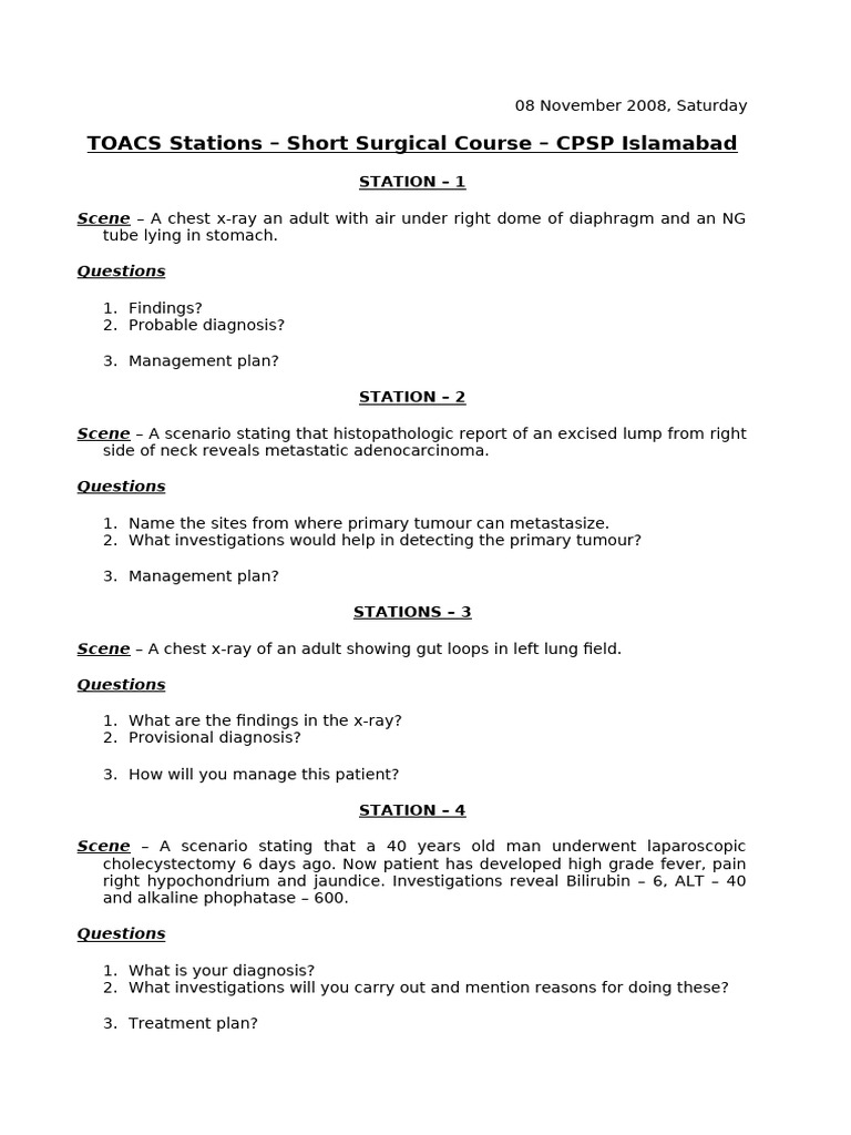 Toacs - Nov 2008 | PDF | Clinical Medicine | Medical Specialties
