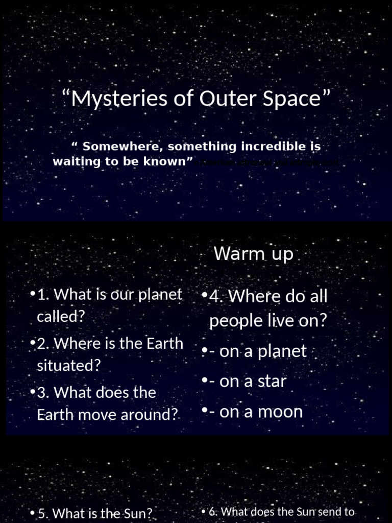 Mysteries of Outer Space | PDF | Moon | Sun