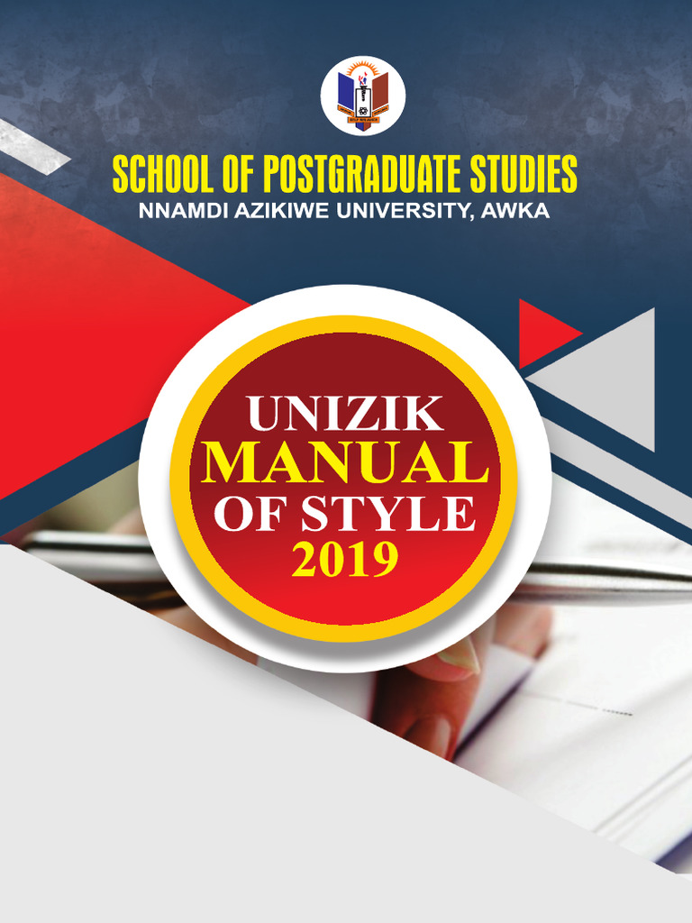 Manual of Style (Unizik) | PDF | Experiment | Methodology