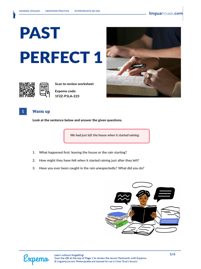 Past Perfect 1 American English Student B1 B2 | PDF | Linguistics | Syntax