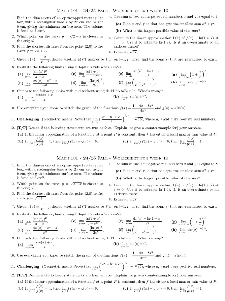 ws10 | PDF | Square Root | Mathematical Relations