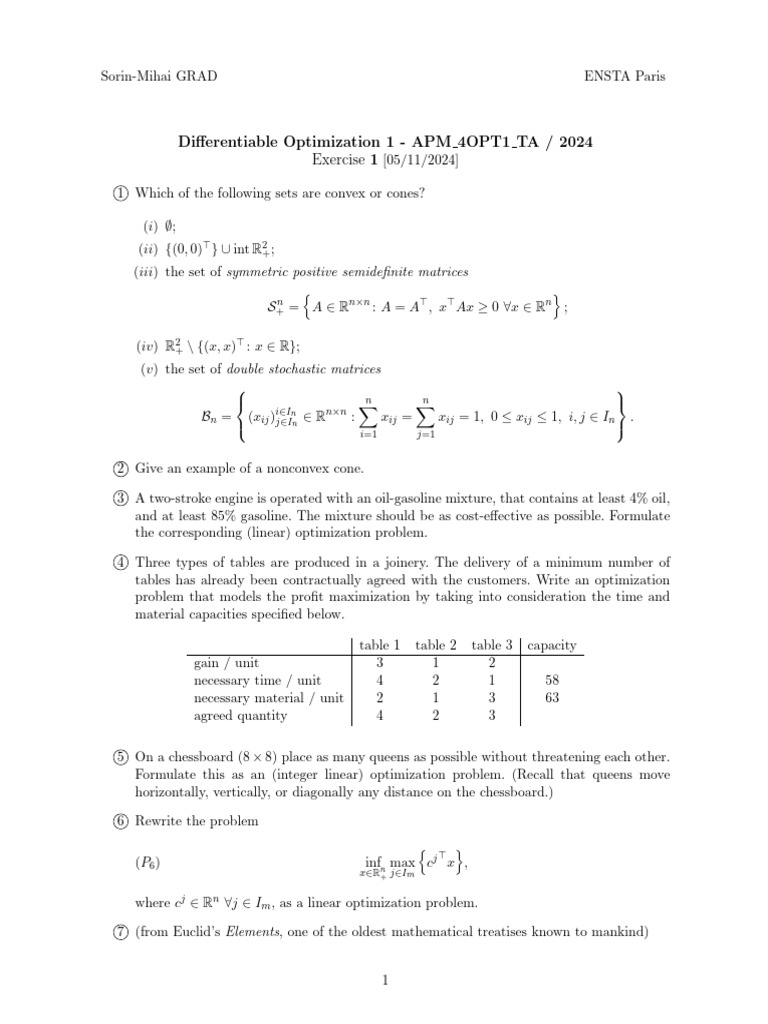 Exercices 1 | PDF | Mathematical Optimization | Triangle