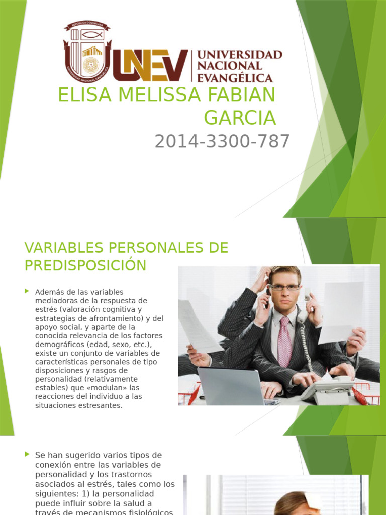 VARIABLES PERSONALES DE PREDISPOSICIÓN - ELISA MELISSA FABIAN GARCIA | PDF