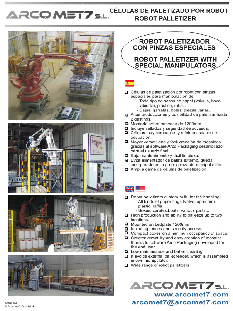 Palletizing Wrapping Sales Brochure ARCOMET7 | PDF | Gestión de la cadena de suministro | Bienes ...