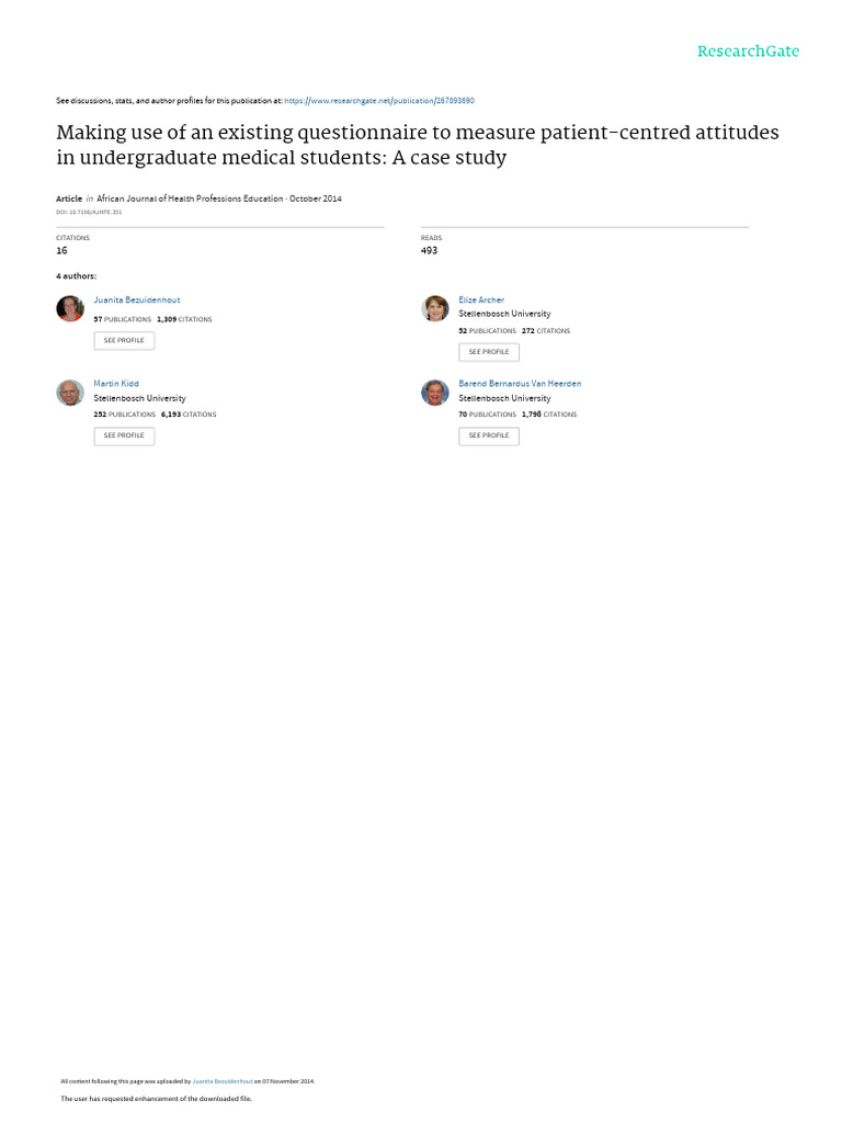 Archer PPOSquestionairreatSU | PDF | Structural Equation Modeling ...