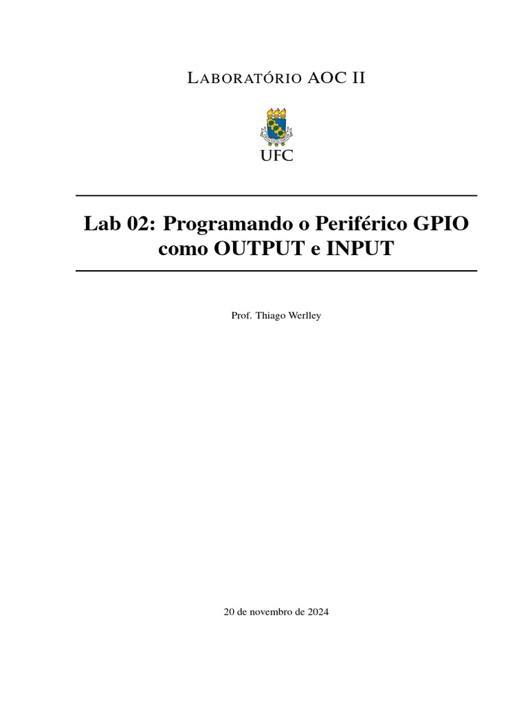 Lab02 GPIO Output Input | PDF | Diodo emissor de luz | Resistor