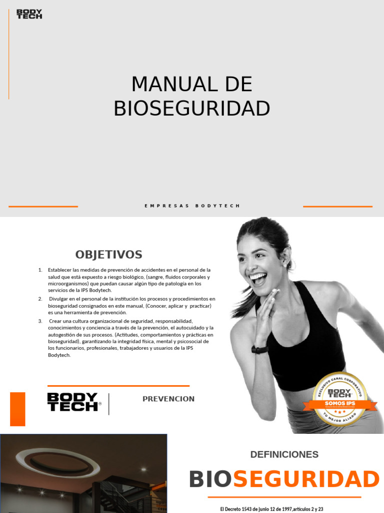 Manual Bioseguridad Bodytech IPS | PDF | Lavado de manos | Higiene