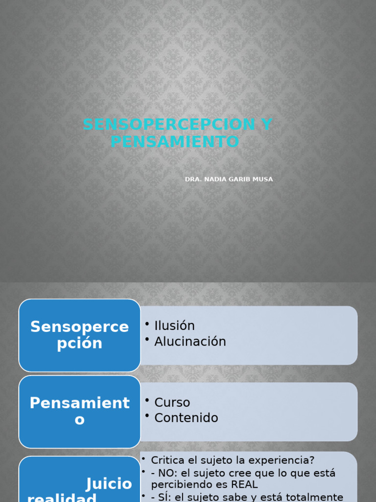 Sensopercepcion y Pensamiento | PDF | Engaño | Alucinación