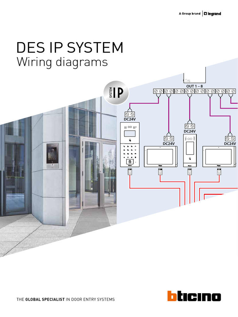 BTicino IP System Wiring Diagrams | PDF | Network Switch | Power Supply