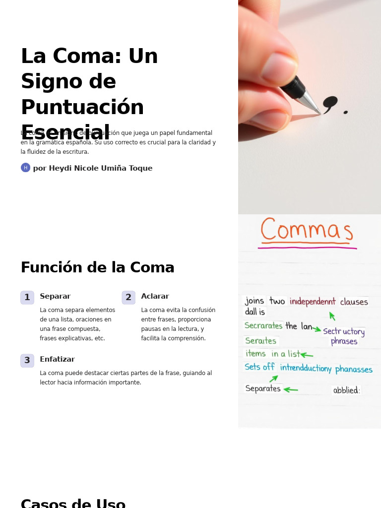 La Coma Un Signo de Puntuacion Esencial | PDF | Coma | Oración ...