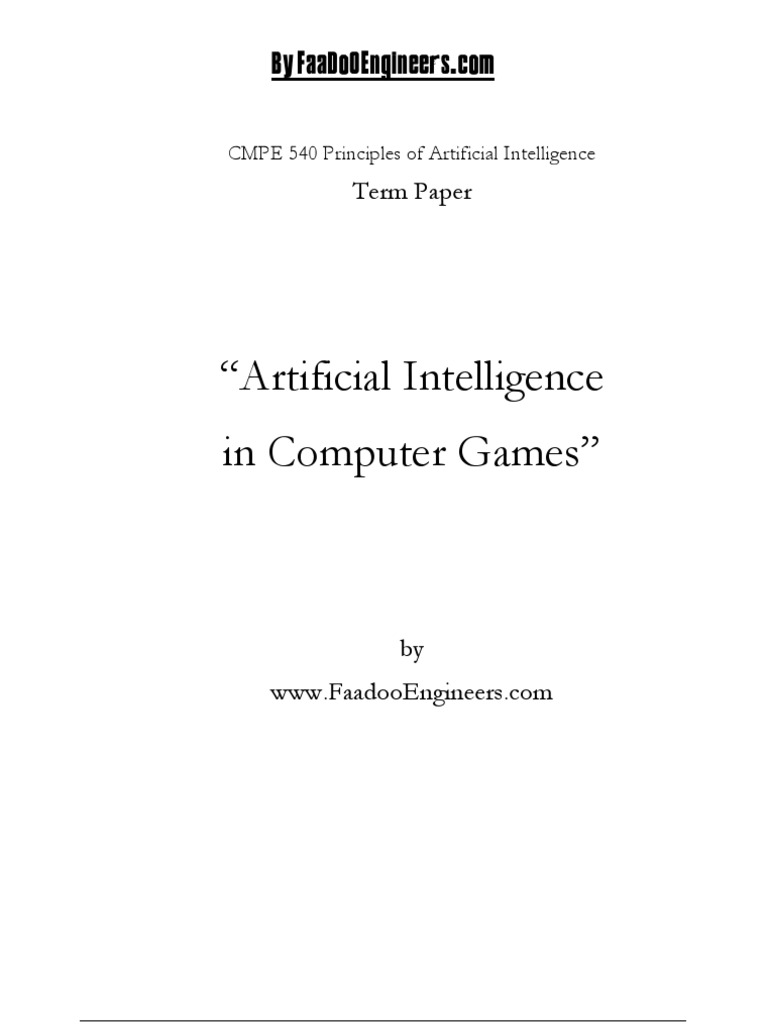 AI Principles in Computer Games | PDF | Artificial Intelligence ...