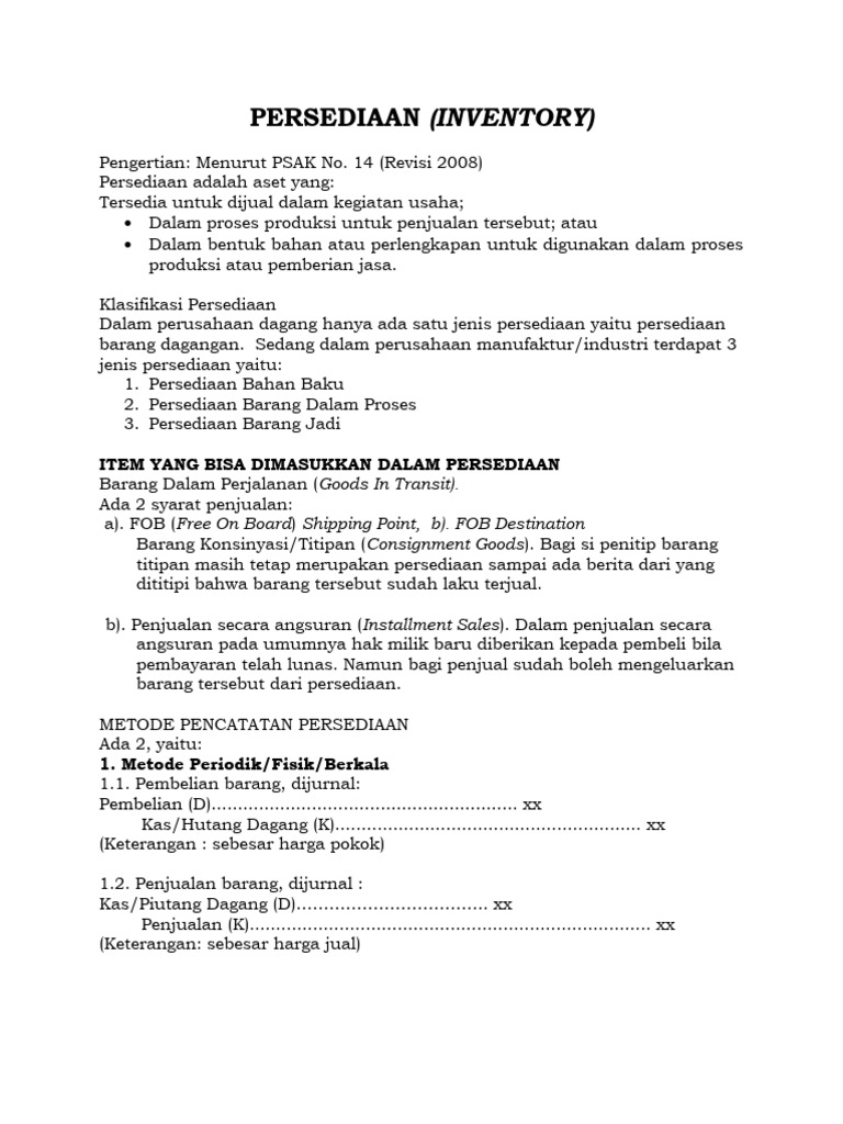 Persediaan (Inventory) | PDF