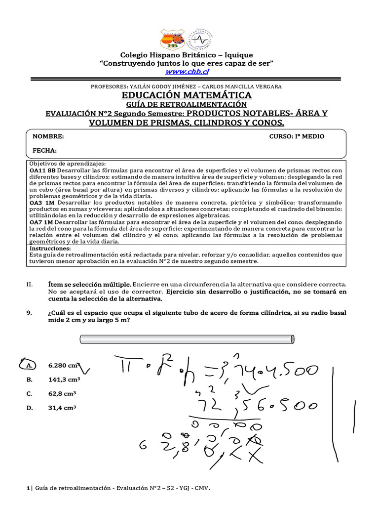 Guía Recapitulación PS2-2S | PDF | Formas geométricas | Geometría ...