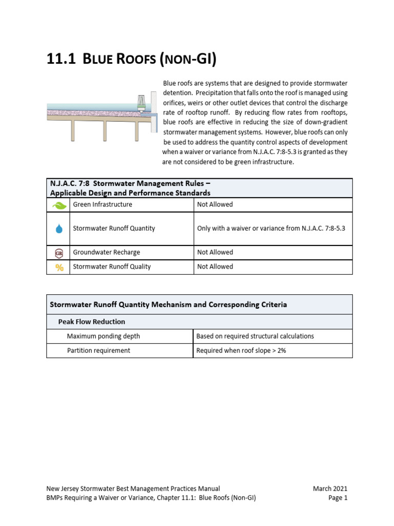Blue Roofs for Stormwater Management | PDF | Stormwater | Discharge ...