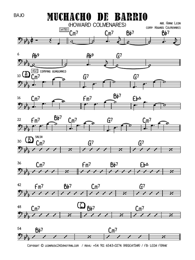 Muchacho de Barrio - Bajo | PDF
