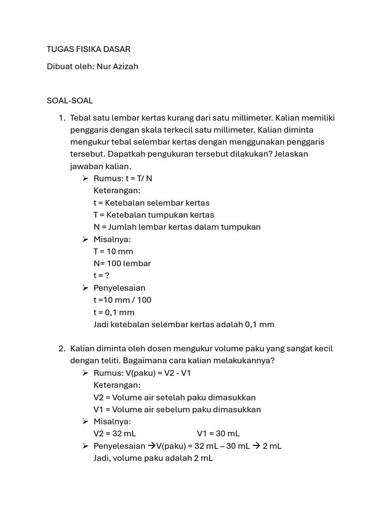 Tugas Fisika DASAR | PDF
