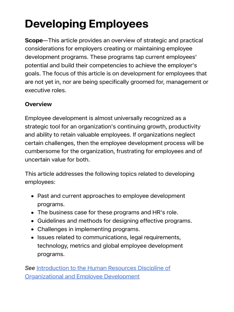 Employee Development Strategies Explained | PDF | Employment | Mentorship