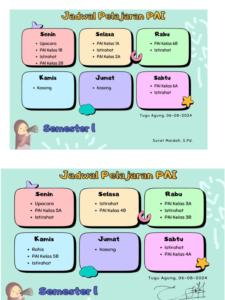 Jadwal Mapel PAI | PDF